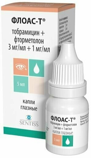 Флоас-Т капли глазные 3мг/мл+1мг/мл 5мл