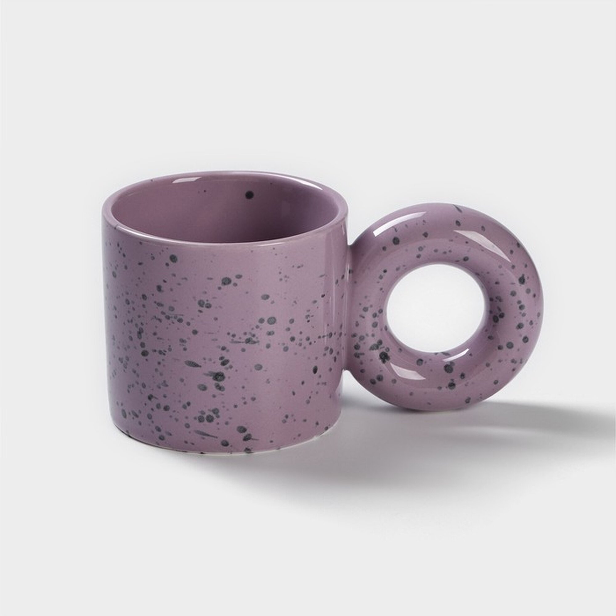 Кружка SKYPHOS «Бублик», 300 мл, керамика, гладкая, с риуснком, сиреневый