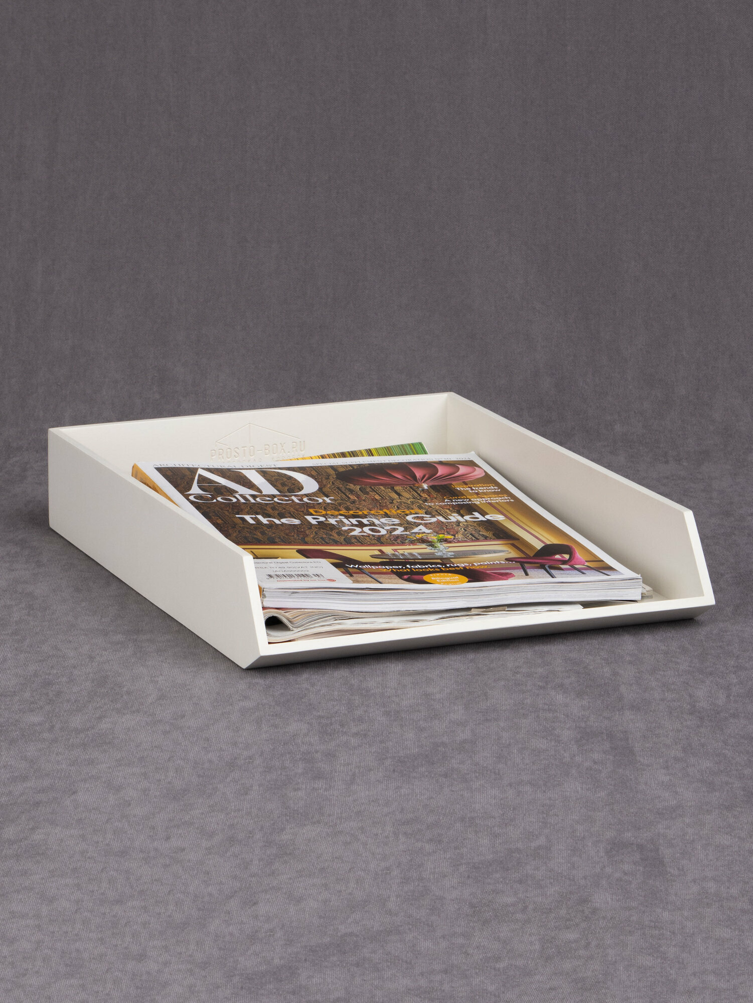 Лоток для бумаг COROBICO A42 горизонтальный, дерево, цвет белый