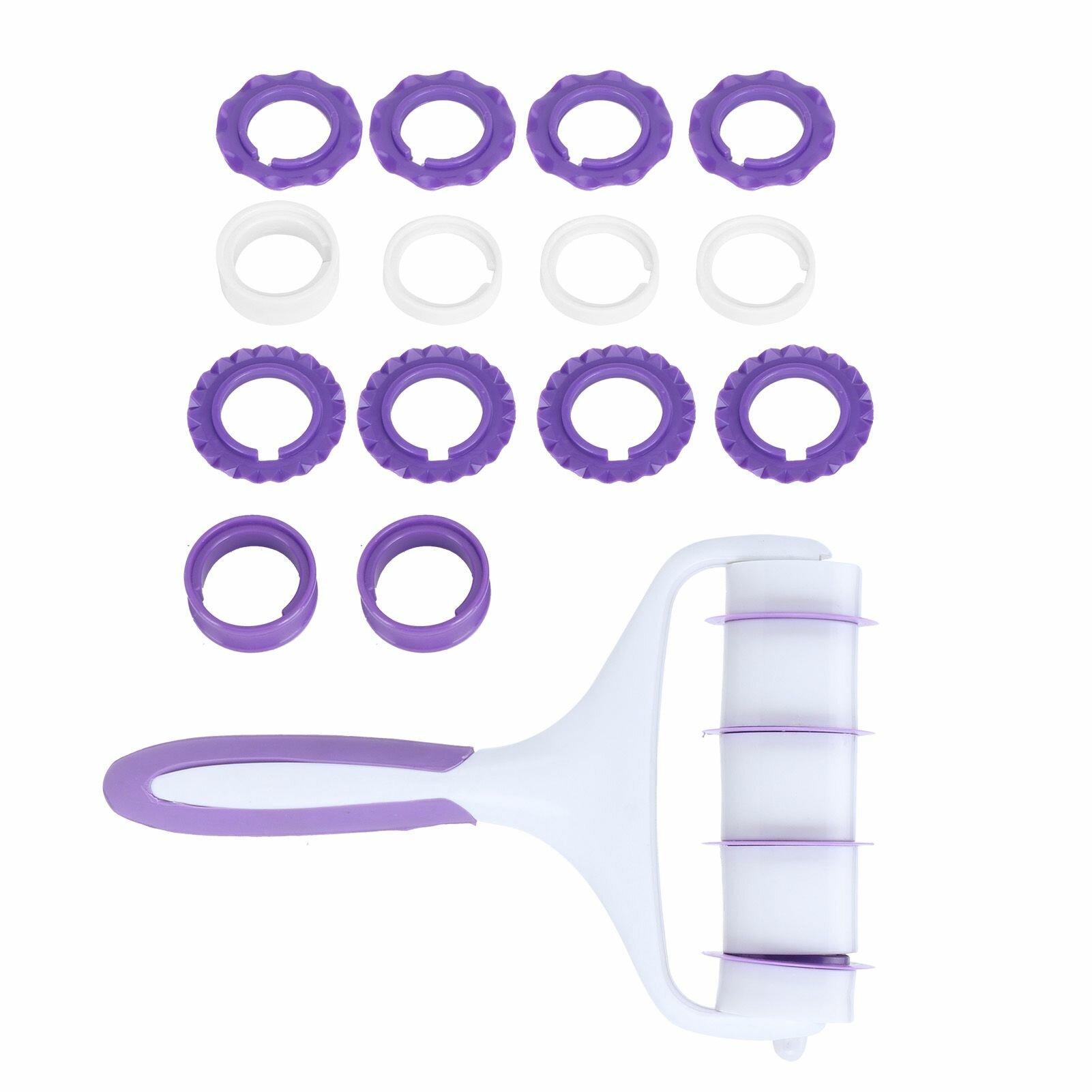 Ролик для теста с насадками для выпечки, формовка пирогов и десертов, безопасный пластик, 12,5x19 см