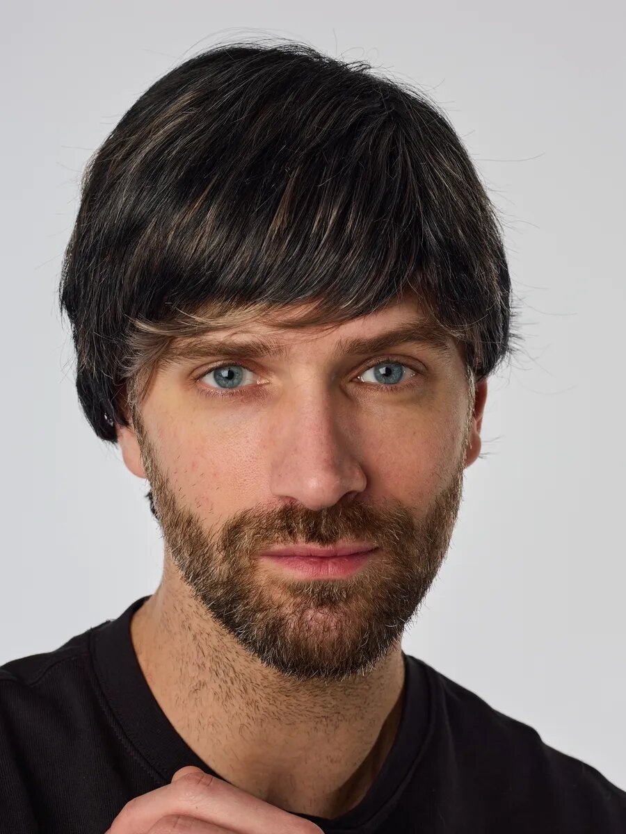 Парик мужской черный с проседью