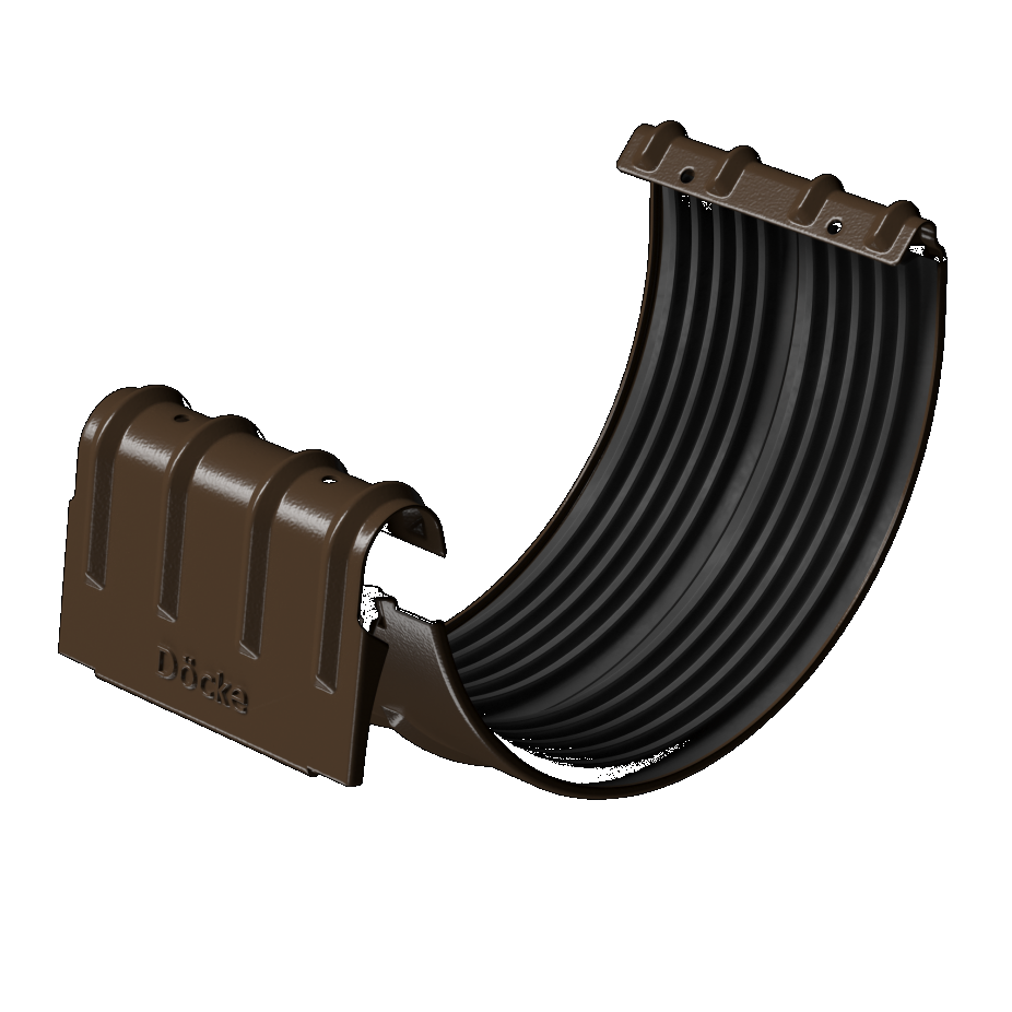 Docke STAL PREMIUM Соединитель желобов D125 (Каштан 8017), диаметр трубы 90, толщина 0.63