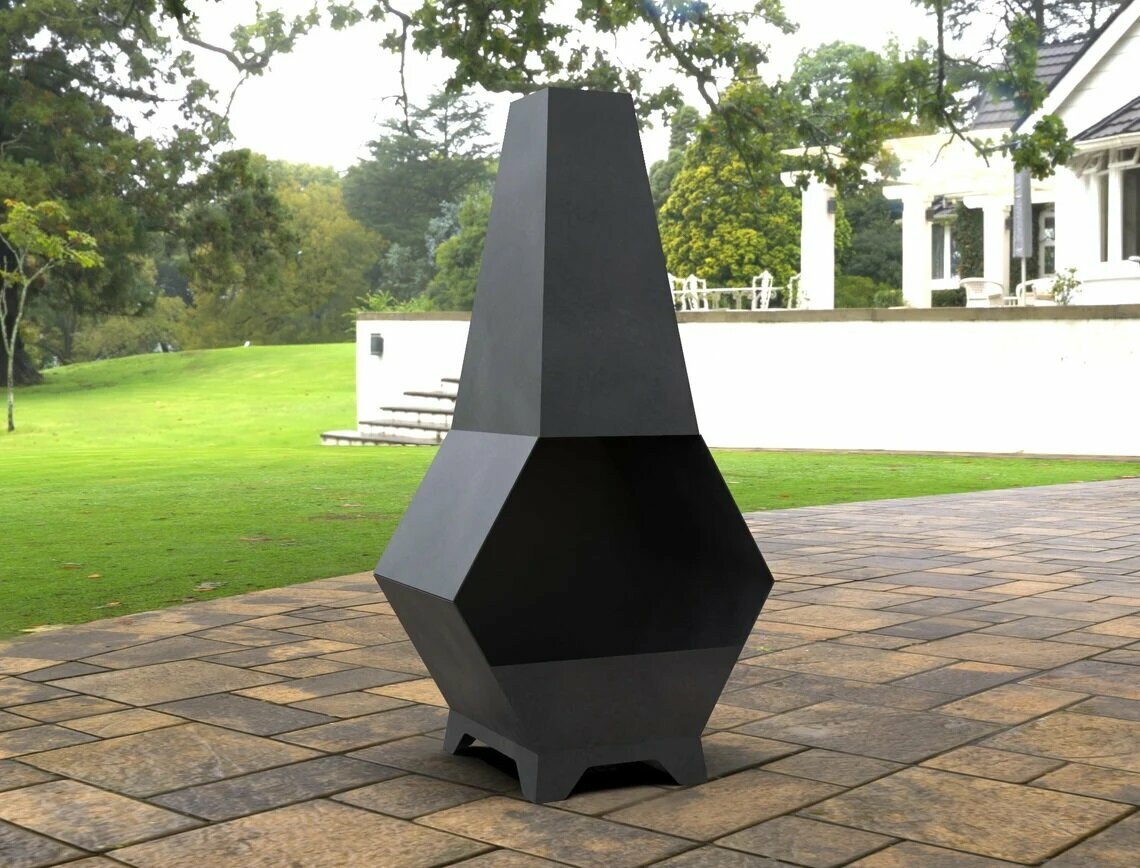 Очаг, чаша для костра, Костровая чаша, Жаровня для улицы Пирамида шестиугольная - огнеупорная краска