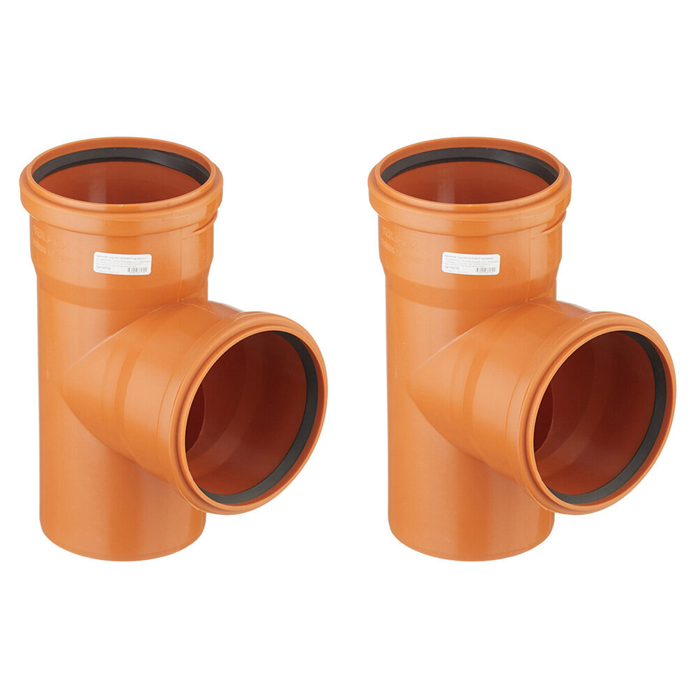 Тройник d110 мм 87,5 град. пластиковый для наружной канализации (2 шт.)