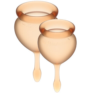 Satisfyer Feel Good Menstrual Cup, оранжевый Набор менструальных чаш, 15 и 20 мл