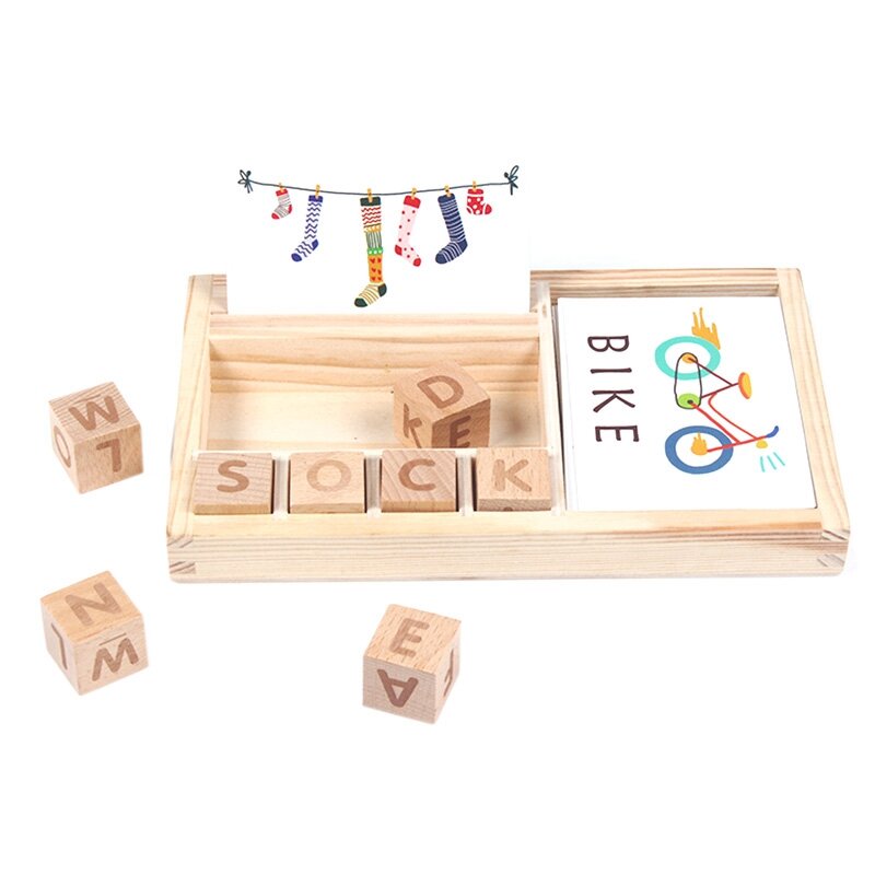 1 набор игр с алфавитом для детей, дошкольные игрушки с буквами алфавита и картами для сопоставления, обучающая игра «Скрабл»