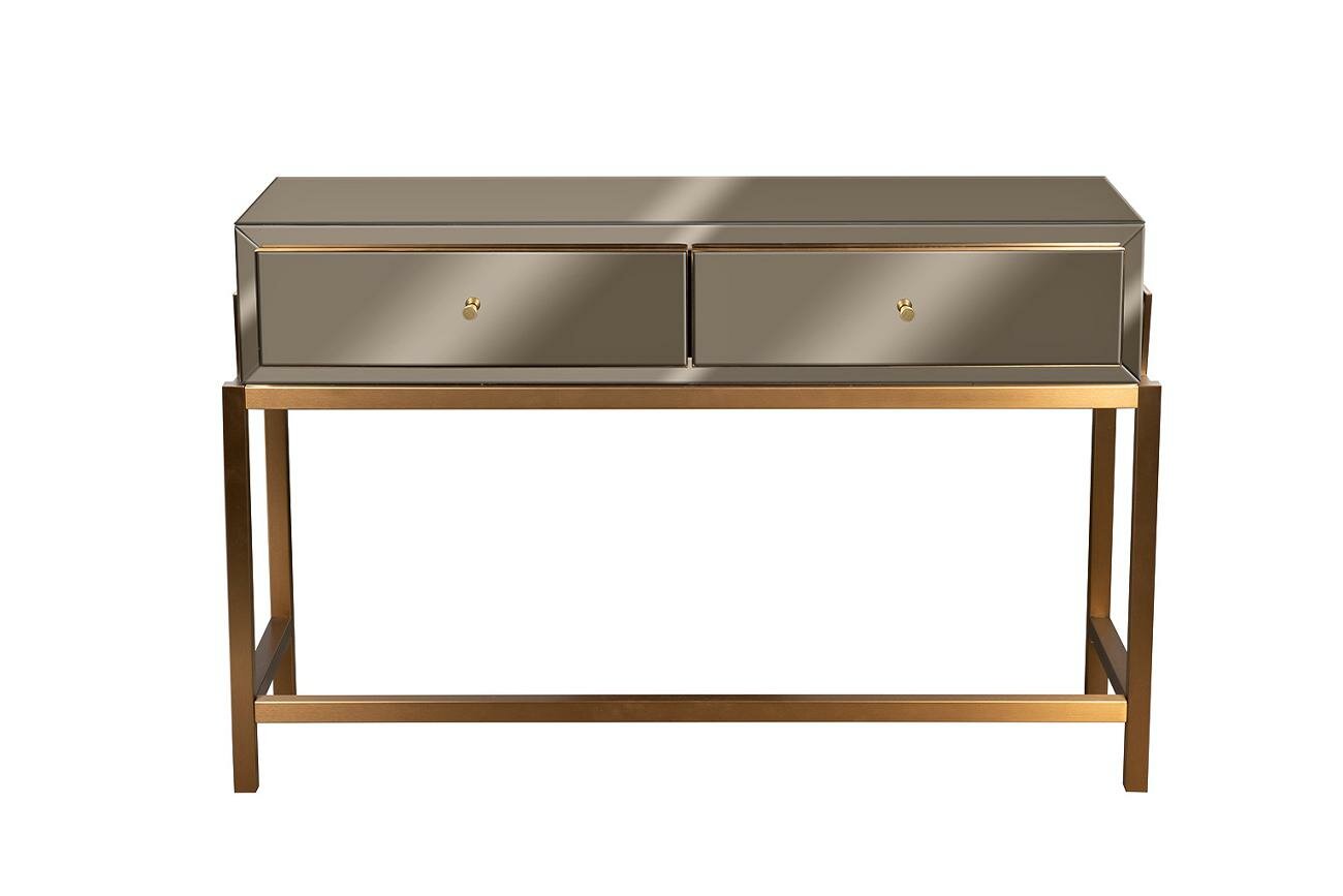 Консоль Garda Decor KFG210 Консоль 2 ящика зеркало бронза/золото 120*42*76 см арт. KFG210