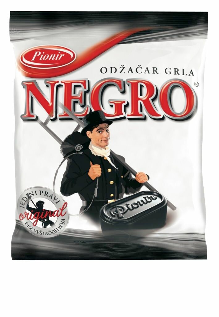 Конфеты леденцовые со вкусом лакрицы Pionir NEGRO (Сербия) 200 гр.