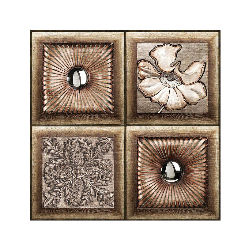 Панели (комплект 10 шт) самоклеющиеся для стен декоративные, 3D, мягкие 30х30 см, толщина 3 мм, Материал ПВХ, водонепроницаемый