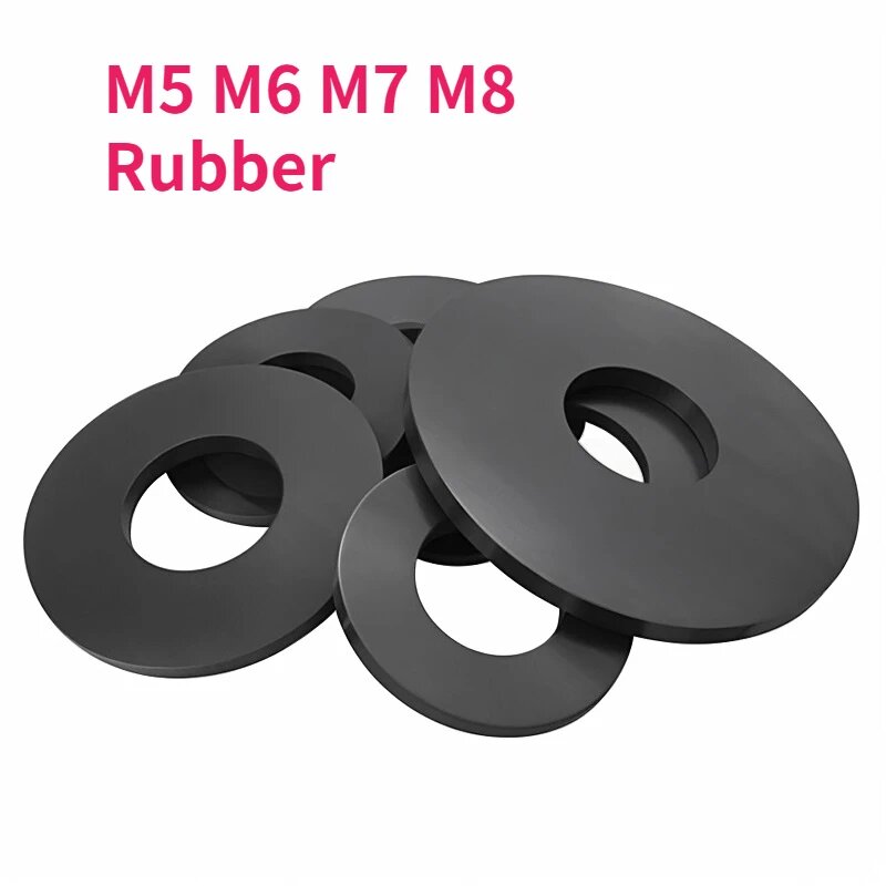 Черные резиновые шайбы M5 M6 M7 M8 6x12x1(20pcs)