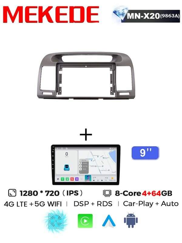 Магнитола 9" Mekede MN X20 Pro 4/64 Gb Toyota Camry 5 30 2001-2006 (A) carplay