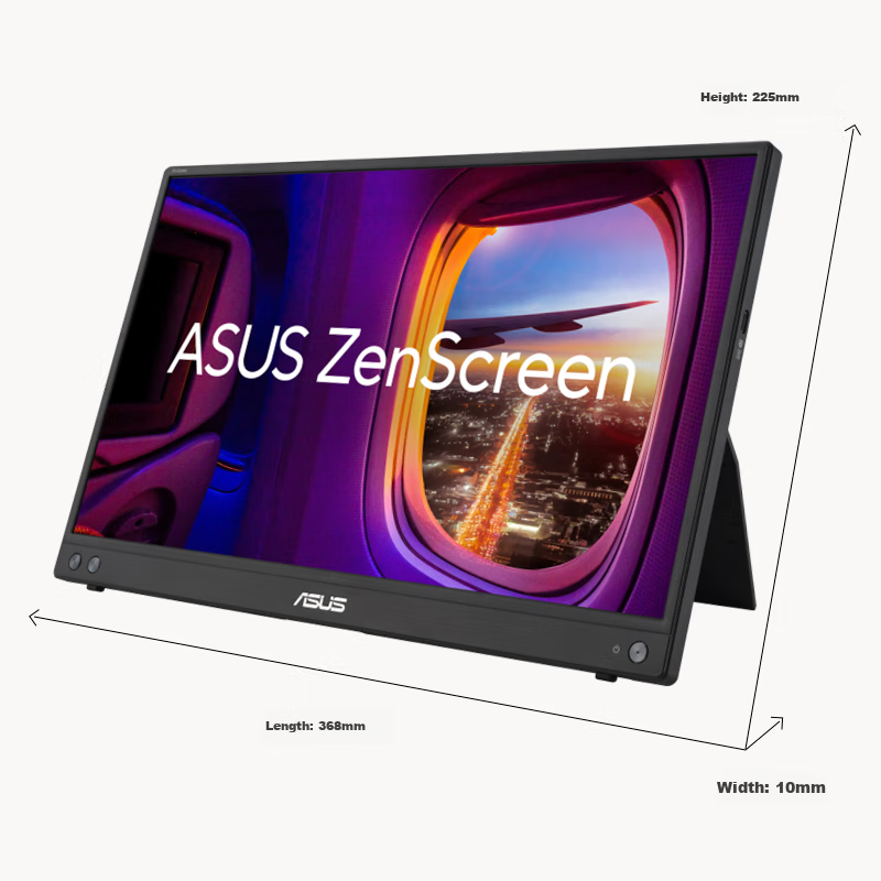 ASUS 15.6-inch FHD IPS Portable Monitor with Blue Light Filter, Type-C, Anti-Glare, Anti-Bacterial, HDMI, for Laptop Dual Screen, MB16AHV