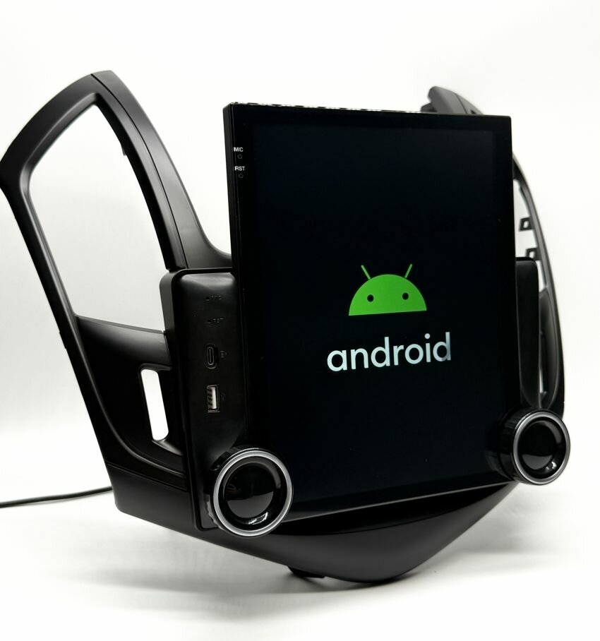 Большая магнитола Tesla Drive One 4/64 с крутилками Chevrolet Cruze j300 2012-2015 черная рамка