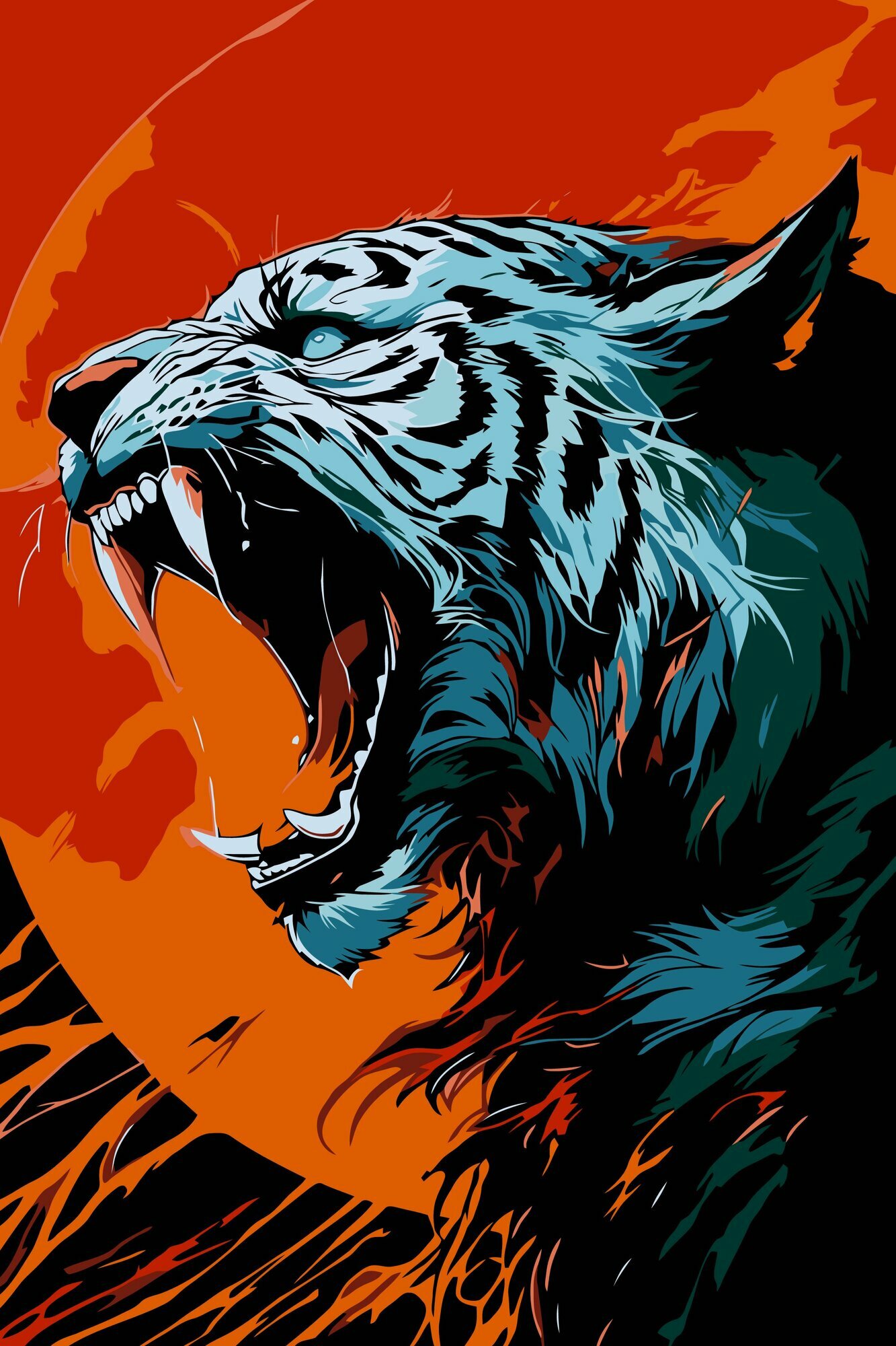 Детская картина по номерам E3007 "Белый Тигр" 20x30