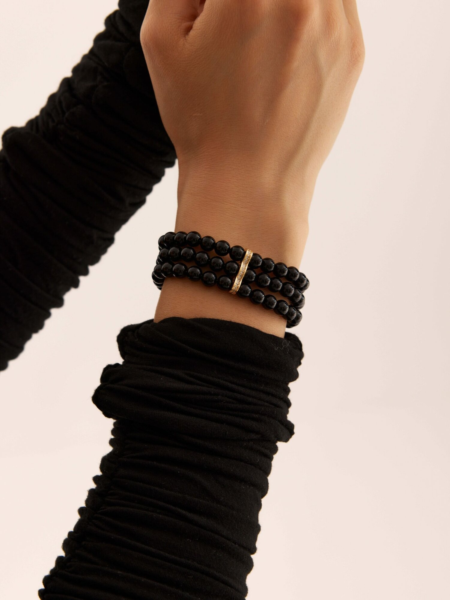 Браслет Edalin JEWELRY, агат, циркон, 1 шт., размер 15.5 см, золото — фото 1