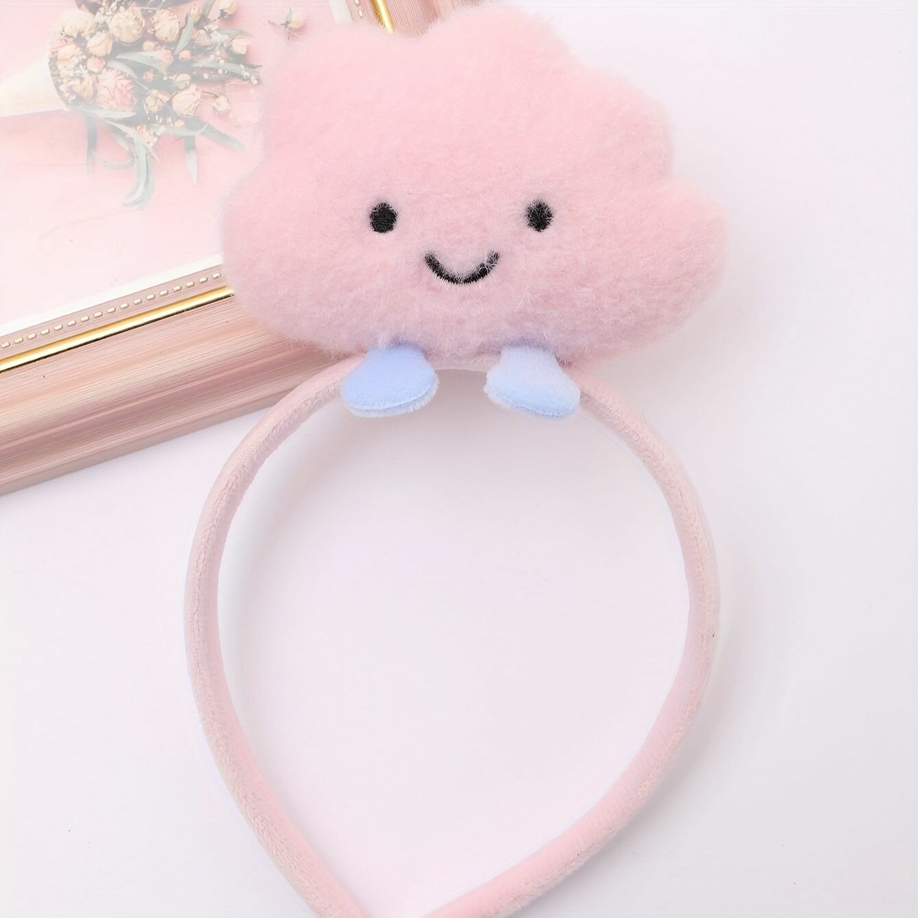 Повязка на голову Cute girl cloud-Мягкие плюшевые аксессуары для волос с мультяшным облачным дизайном