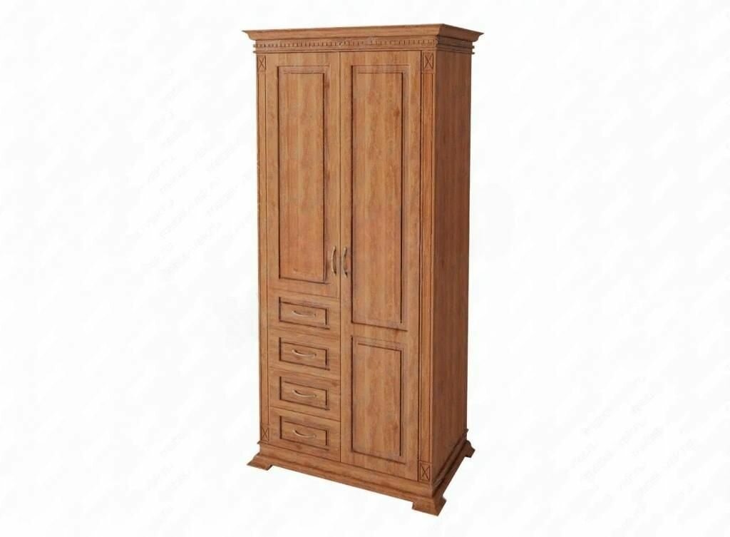 Шкаф Верди №122 из Массива сосны, 2 дверки, 100х55х220 см, классический орех 2