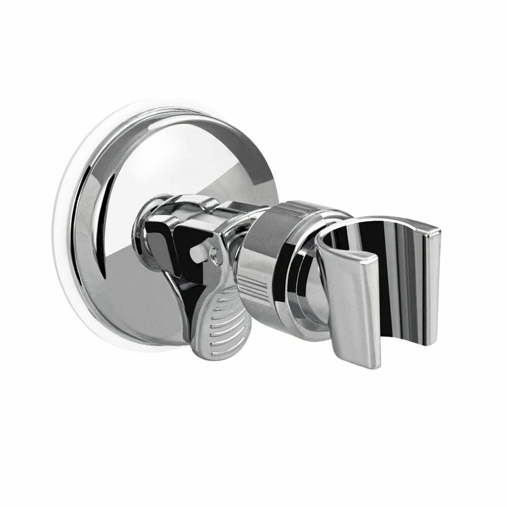 Кронштейн для душевой лейки, пластиковый , на присоске, поворотный, хромированный