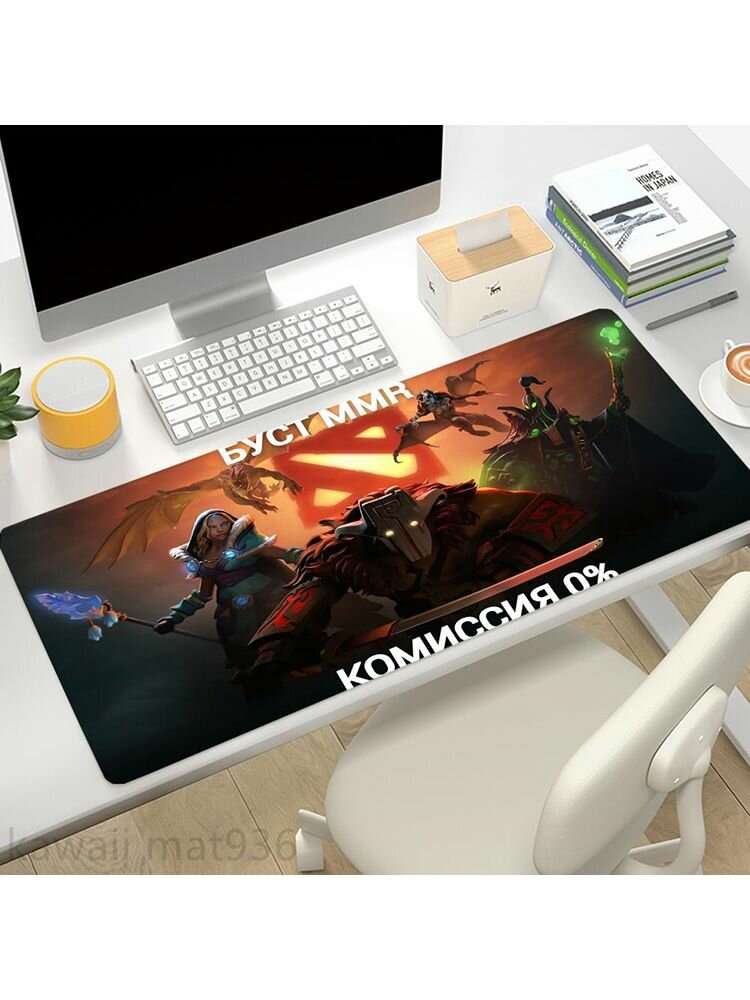 Игровой коврик Dota 2 "Большая игровая башня 2", нескользящее основание, прошитые края, XXL