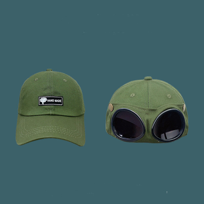 Мужская пилотская кепка, кепка с очками для ношения наоборот, женская уличная кепка, корейская версия, универсальные солнцезащитные очки, бейсболка
