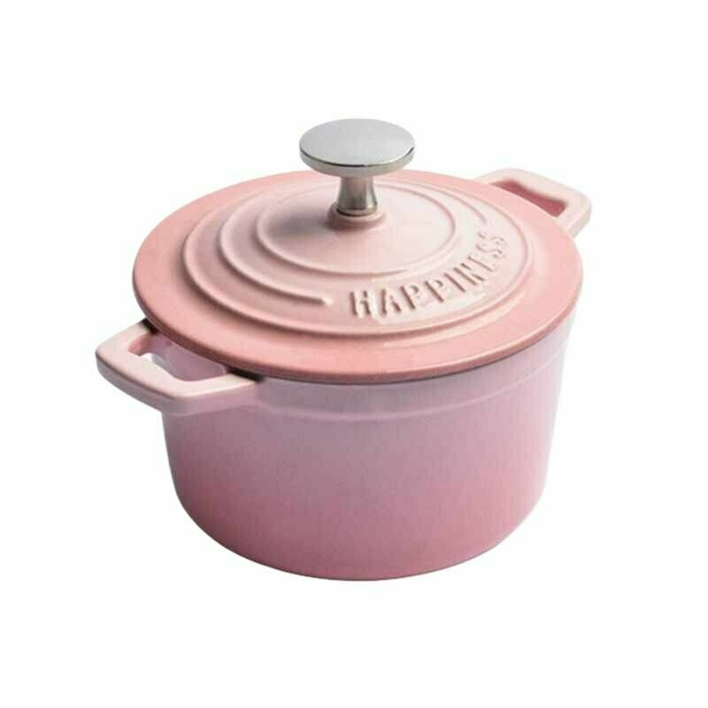 Эмалированная мини-чугунная голландская духовка на 1 литра для приготовления хлеба, чугунная кастрюля, кастрюля