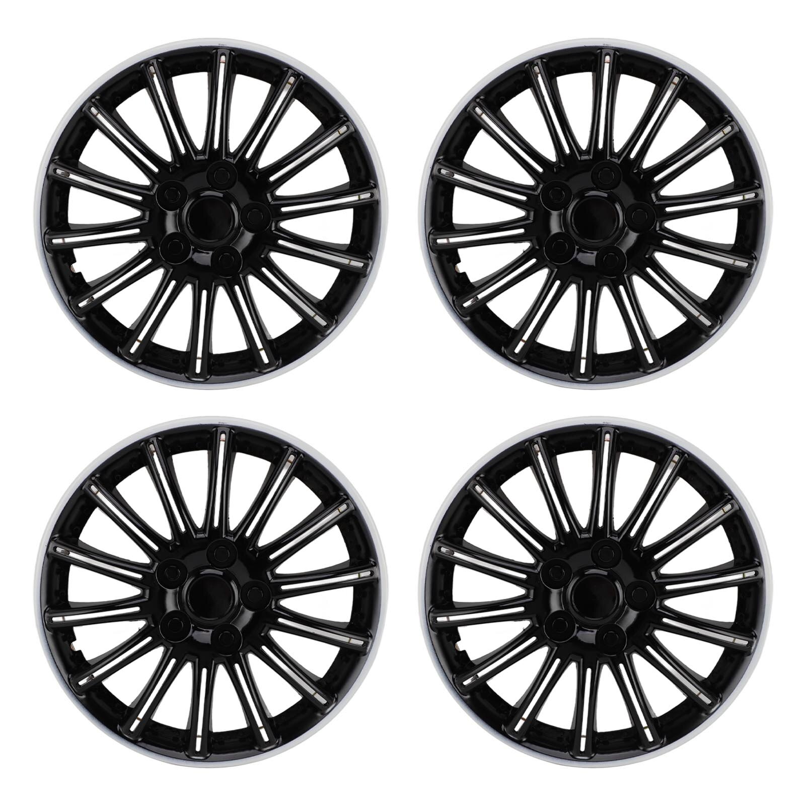 4 шт. 14-дюймовый колпак ступицы колеса с прочной защитой, черно-белый, для автомобилей, грузовиков, фургонов