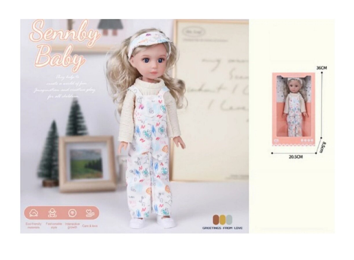 Кукла Модница Sennby Baby35 см реалистичная с длинными волосами