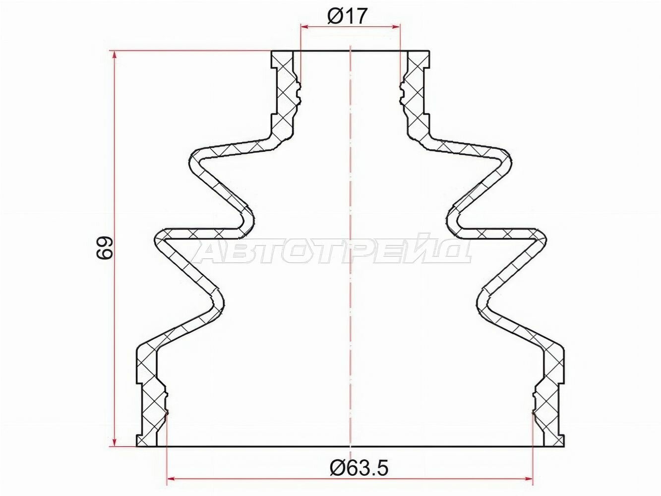 Пыльник ШРУС, 2 хомута для Инфинити QX50, Рено Колеос арт C1716 SAT