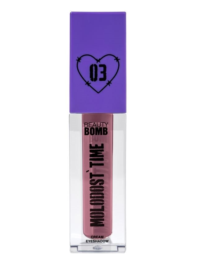 Тени Beauty Bomb кремовые для глаз Bomb Molodost` time, тон 03 Pink Goose-лиловый, 4 мл