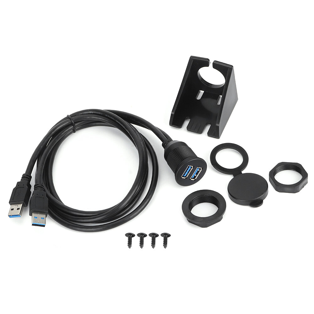 Двойной USB 3.0 кабель для передачи данных, удлинительный кабель для приборной панели, водонепроницаемый, 1 метр/39,4 дюйма