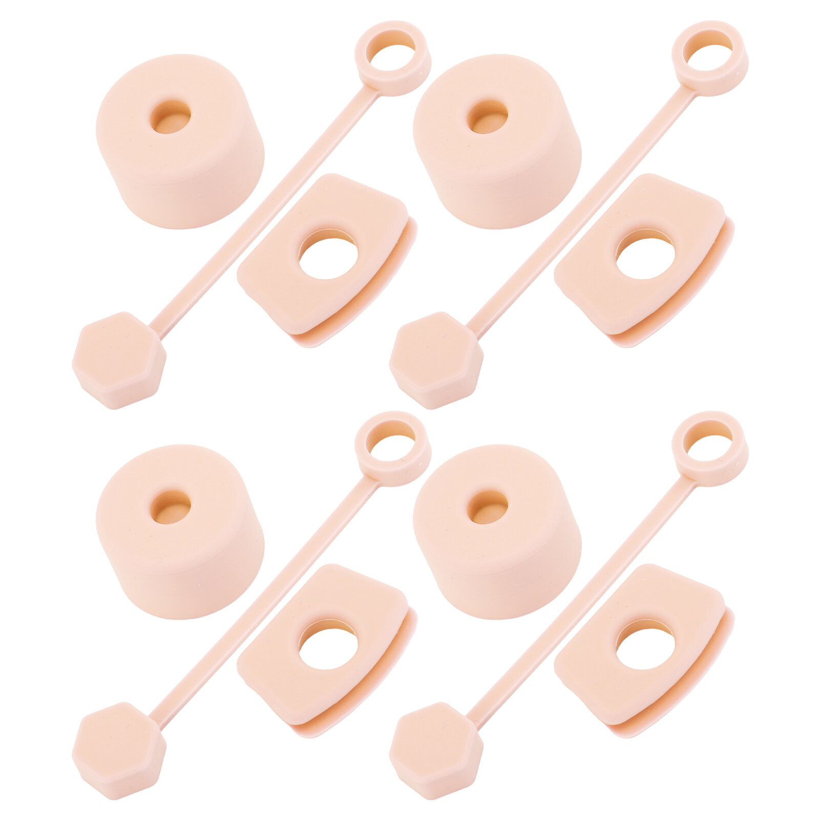 4 Установка силиконового пробела Проблемы Spill Set Set Tumbler Accessories, включая крышку соломенной крышки квадрат.