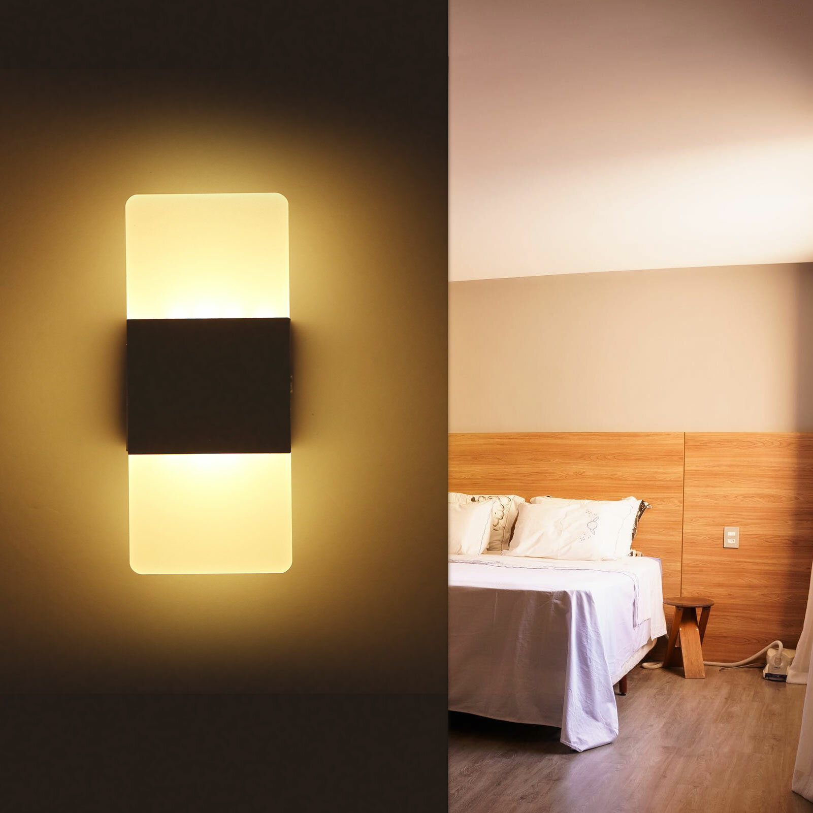 L-ED Настенный светильник Прямоугольный AC85-265V Прикроватный коридорный настенный светильник Домашний декоративный алюминиевый светильник