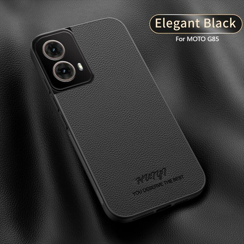 Чехол для Motorola G85 / Moto G85 Высококачественная кожа антиударный чехол, кожа поверхность, искусственная кожа, защита камеры, ударопрочный, Motorola, Motorola G85, Moto G85, OблoЖкa, чёрный