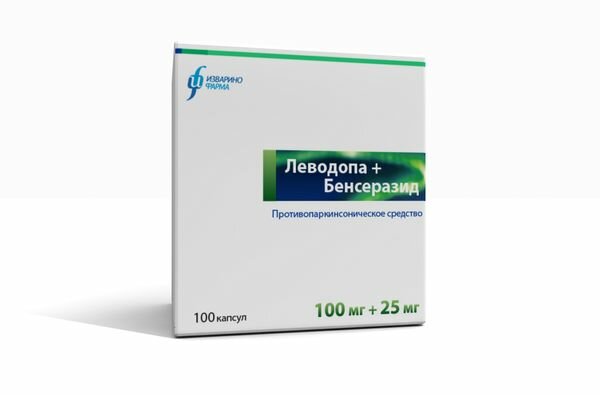 Леводопа+Бенсеразид капсулы 100мг+25мг 100шт