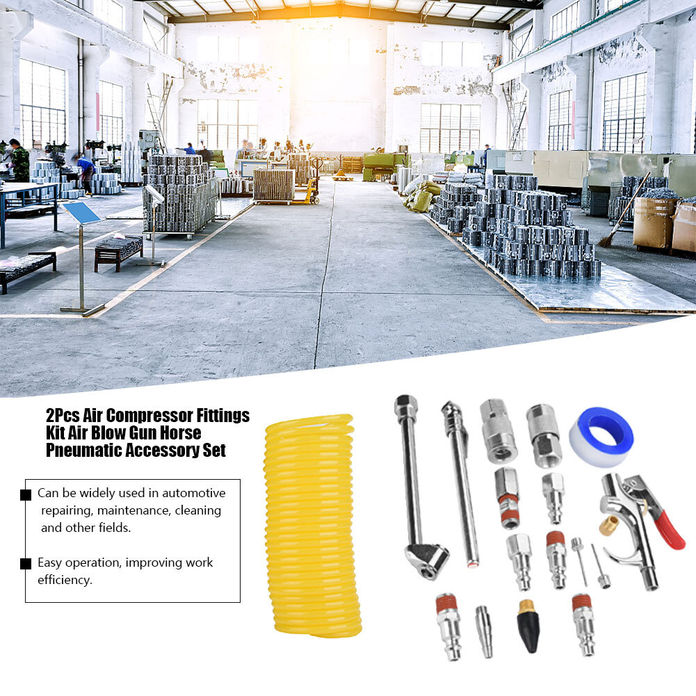 20 шт. комплект фитингов для воздушного компрессора, пневматический пистолет для продувки, набор аксессуаров для пневматики