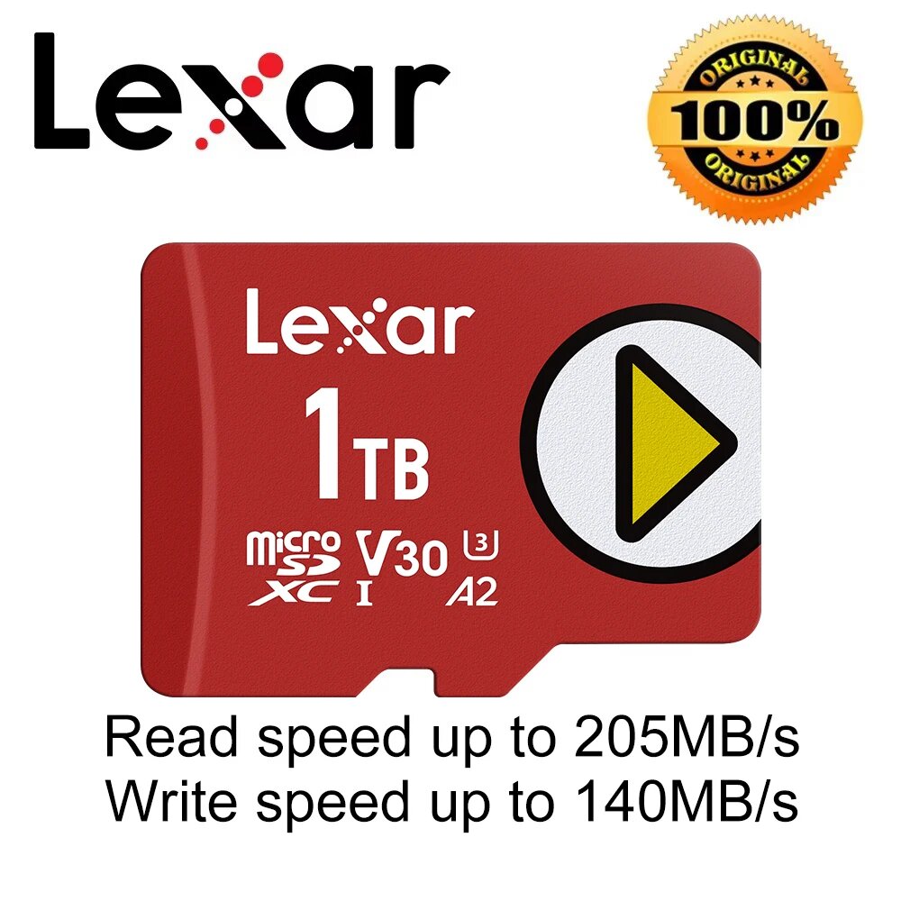 Lexar Original Play Micro SD Card Карта Micro SD Lexar V30 A2 для игровой консоли Nintendo Switch, 1 ТБ, 512 ГБ, 256 ГБ, 128 ГБ