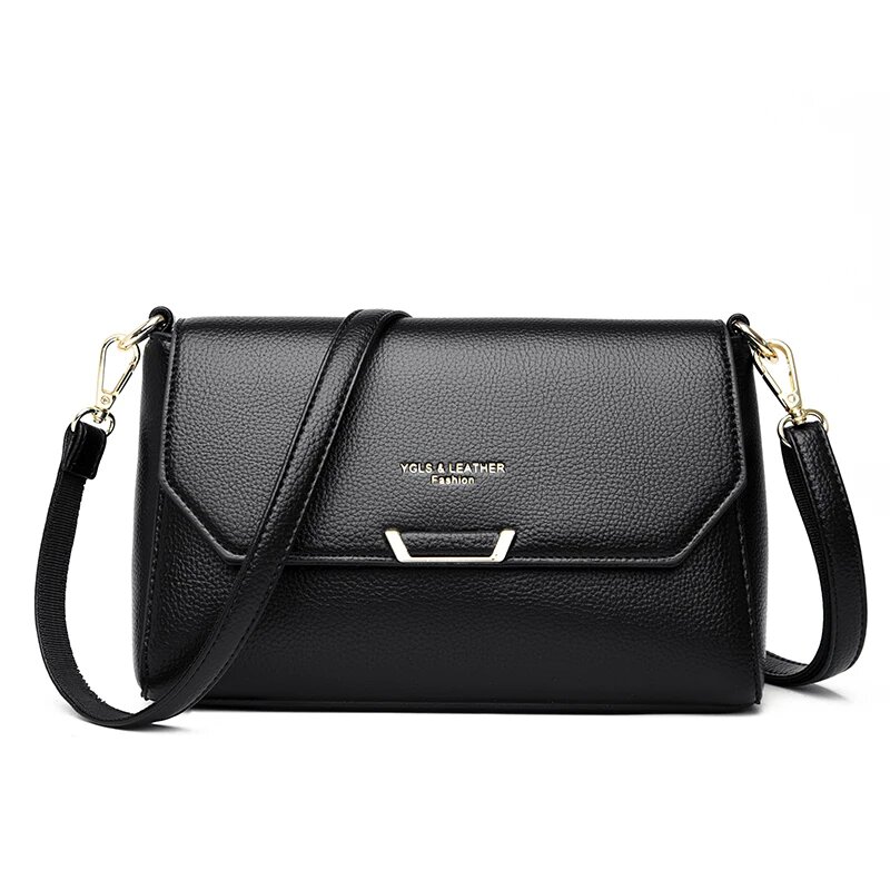 Роскошная сумочка женские сумки дизайнер с большой способностью женский плечо для плеча мешка модные бренд мягкие кожаные женские сумки для мессенджеров, black, SKU01844