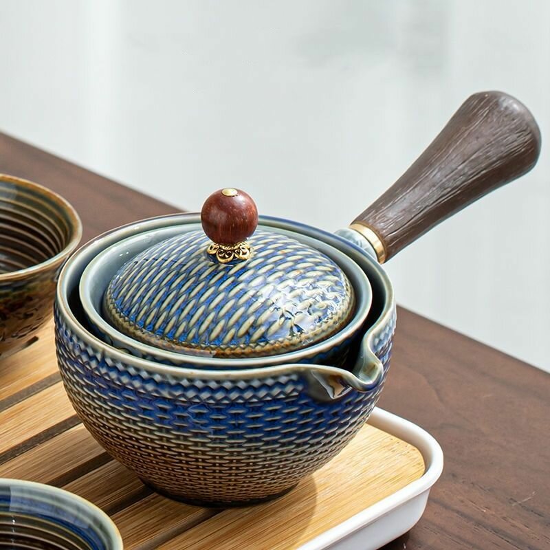 Китайский керамический чайник, вращающийся на 360 , с боковой ручкой и фильтром из нержавеющей стали, чайник для кунг-фу