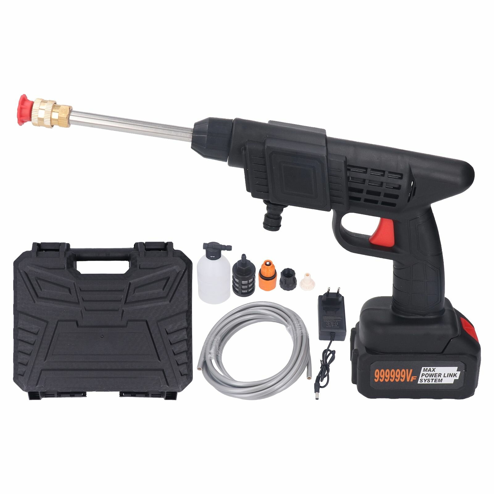 Беспроводная автомойка 100-240 В. Ручной пистолет для мойки высокого давления, высокое давление для полива цветов, чистки полов, вилка европейского стандарта, портативный и легкий дизайн.