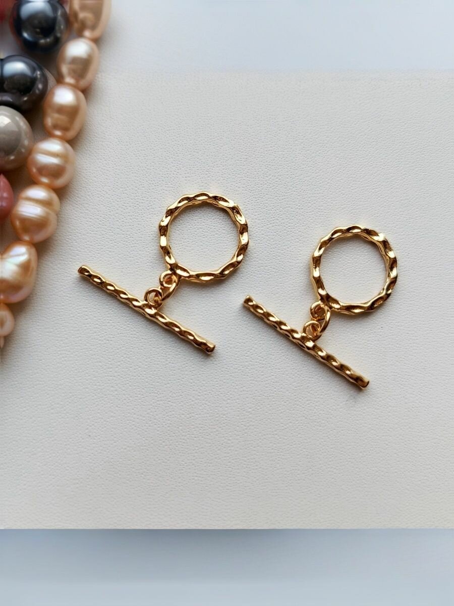 Тогл для бижутерии витой 2 шт. Латунь, позолота. Корейская фурнитура для бижутерии, украшений