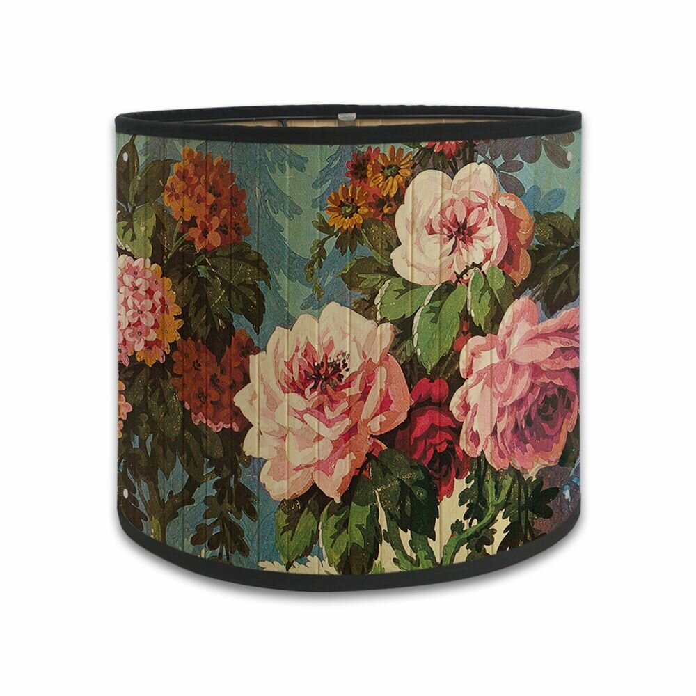 Барабанный абажур для настольной лампы торшера люстры, винтажный с рисунком птиц, сменный плафон, размер 30x30x30 см