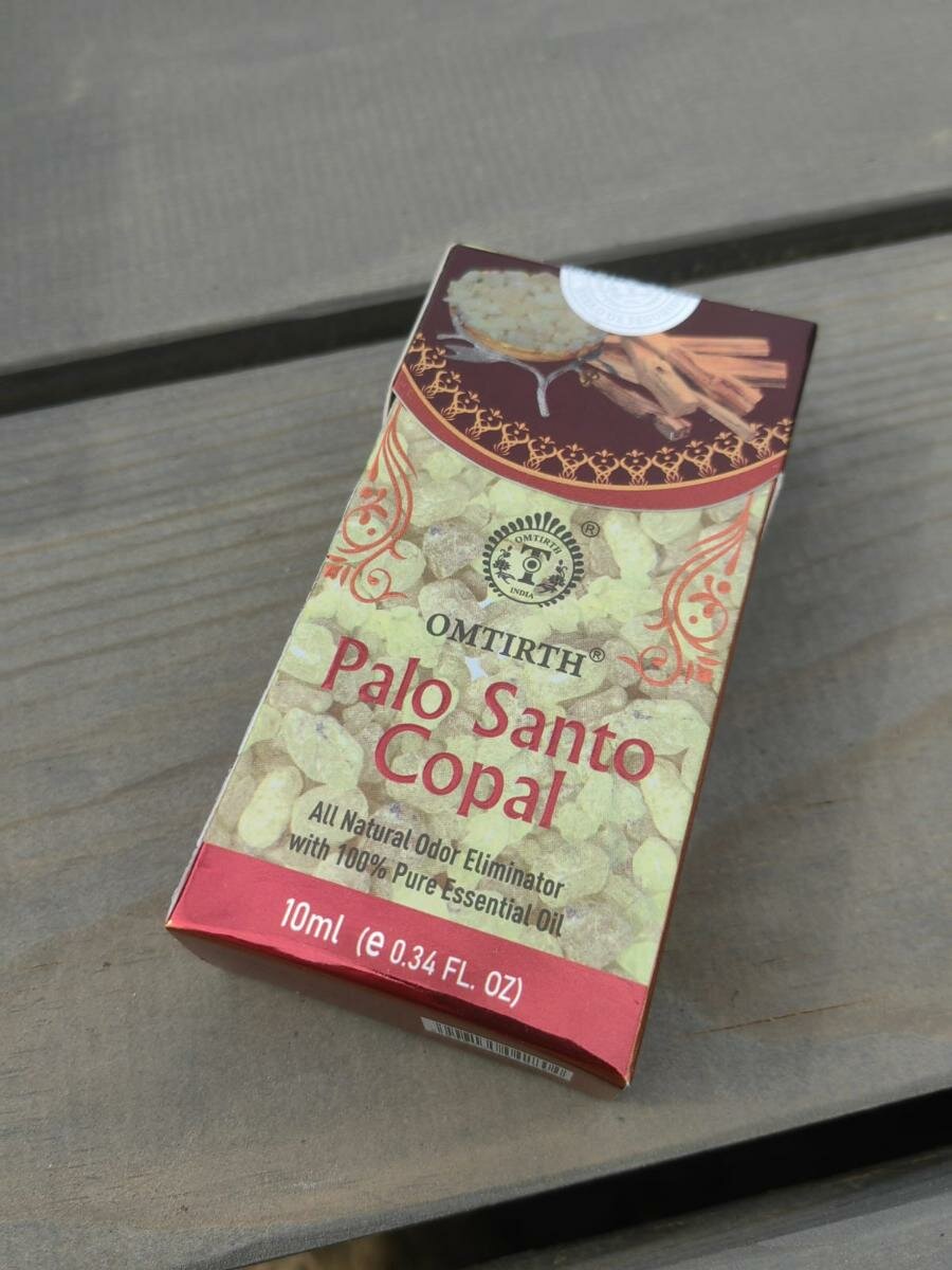 PALO SANTO COPAL All Natural Odor Eliminator, Omtirth (пало санто копал натуральное ароматическое масло, Омтирт), 10 мл.