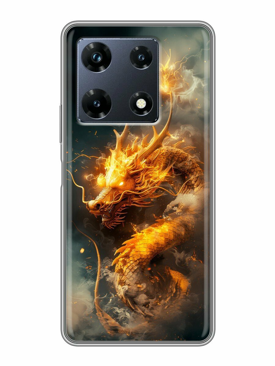 Чехол для Infinix Note 30 Pro 4G с принтом Золотой дракон (Инфиникс Нот 30 Про 4G)