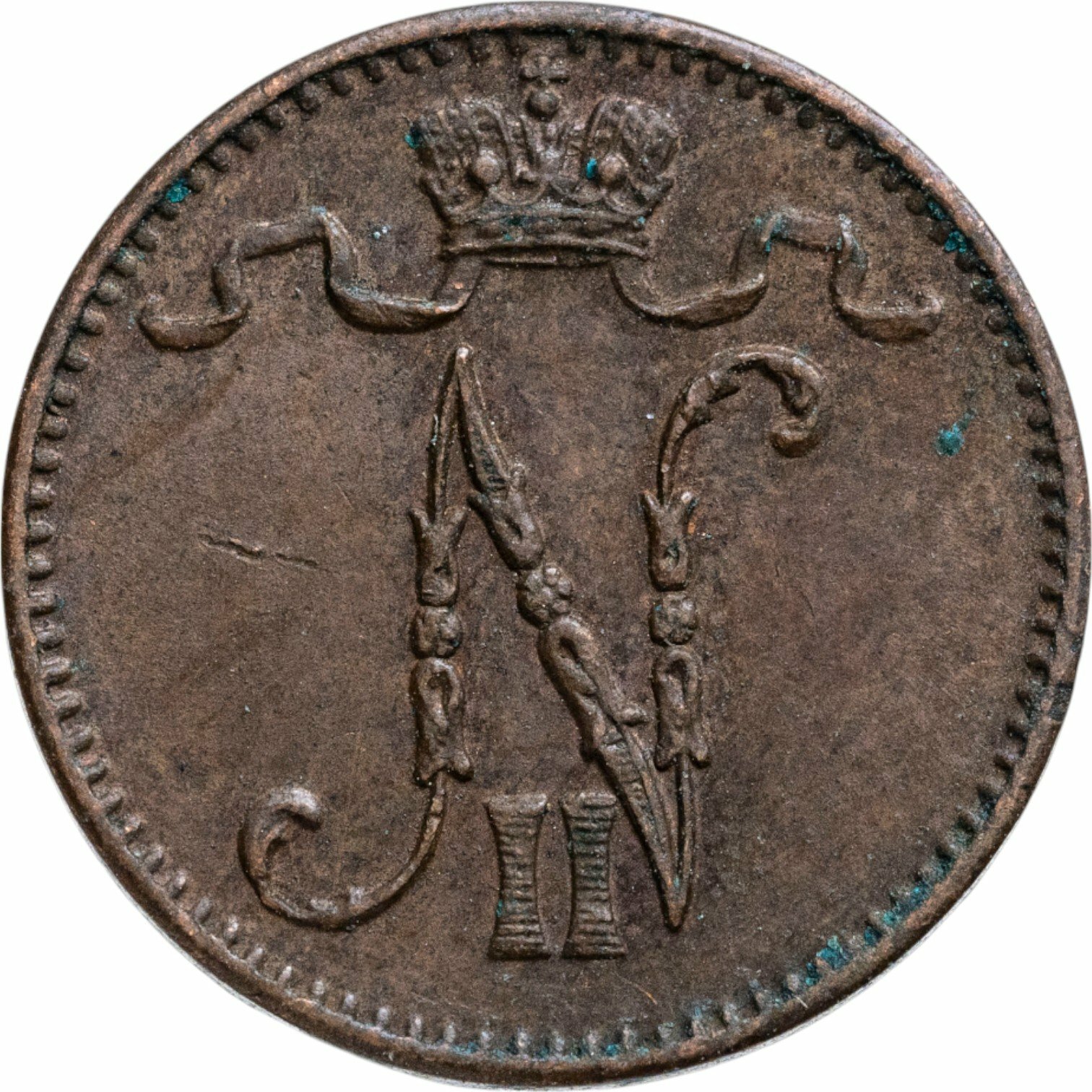 1 пенни penni 1913 Российская Финляндия, Медь, в сохранности UNC