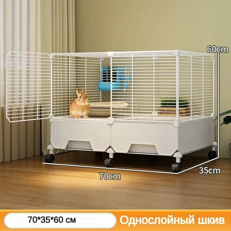 Клетка для кролика С колесами двойной Можно также использовать для шиншилл и морских свинок