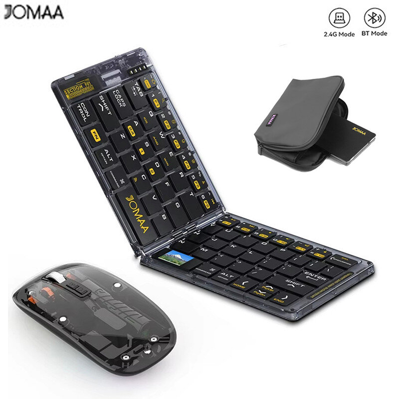 Прозрачная складная клавиатура Bluetooth с защитным корпусом