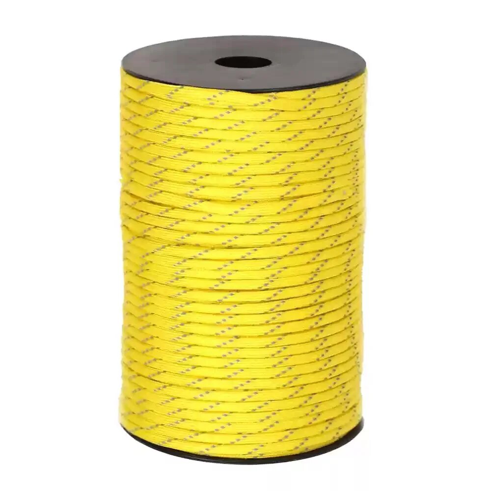 550 светоотражающий паракорд 7 нитей 4 мм Желтый, Yellow, 30m