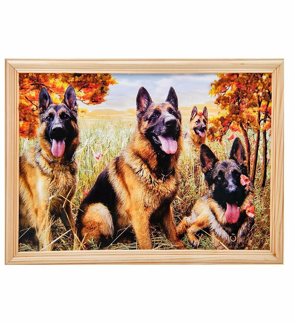 Картина Верные овчарки (янтарная крошка)