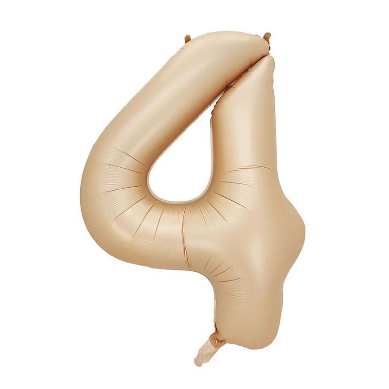 Шары цифра 4, 40 дюймов, бежевый Caramel4