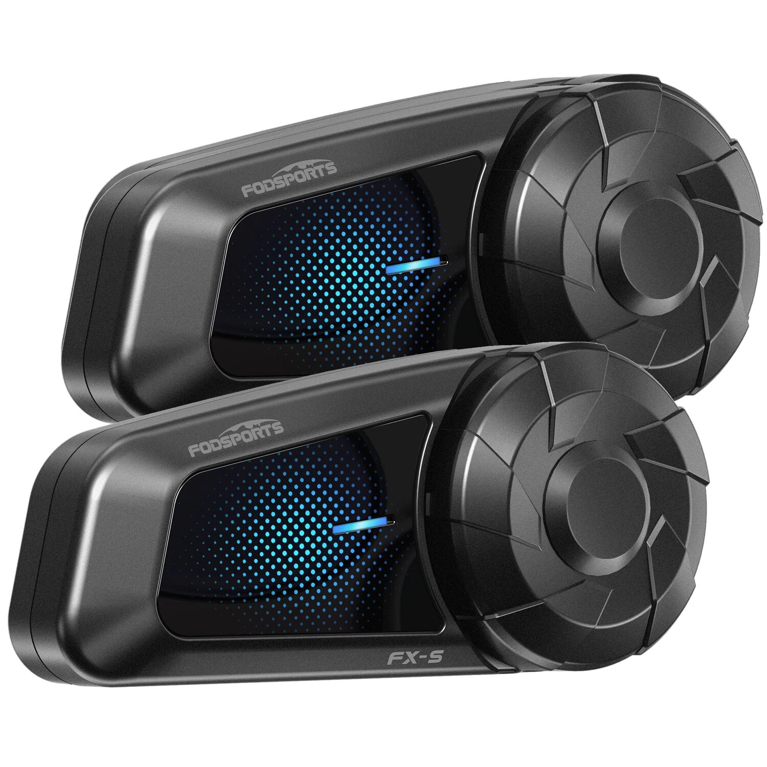 2 шт. Fodsports FX-S мотоциклетный домофон BT5.4 гарнитура для шлема Bluetooth Moto Interphone 1000 м Comunicador, водонепроницаемый Black
